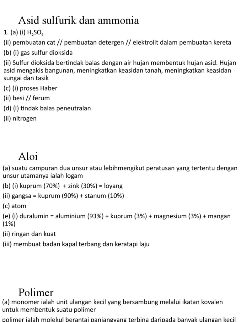 Asid Sulfurik Dan Ammonia | PDF | Griya & Taman | Sains & Matematika