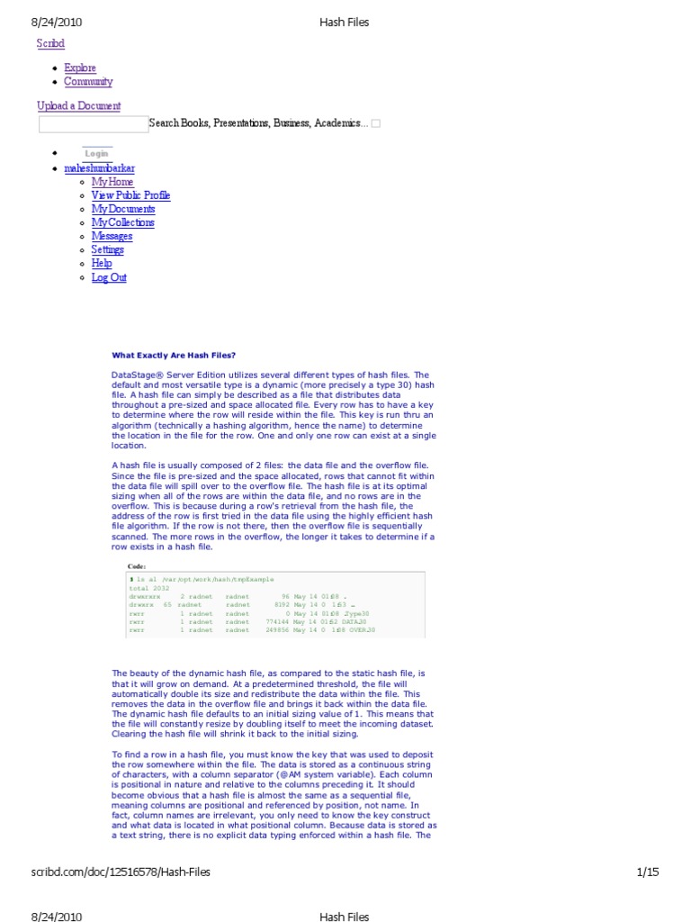 Hash Files | PDF | Cache (Computing) | Computer Data Storage