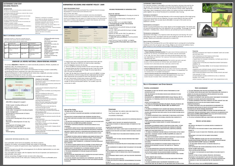 Urban Design-Indian Policies | PDF | Affordable Housing | Poverty