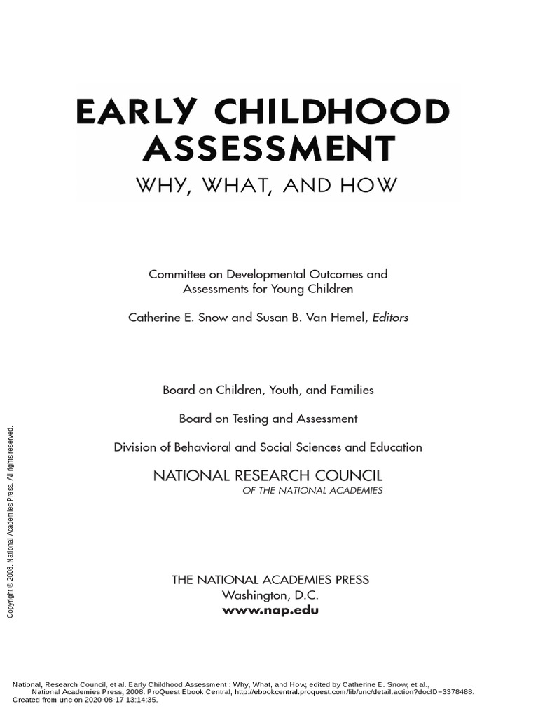 Early Childhood Assessment Why What and How | PDF | Science | Schools