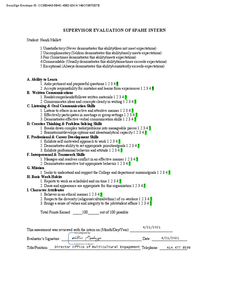 Midterm Evaluation 1 | PDF | Skill | Communication