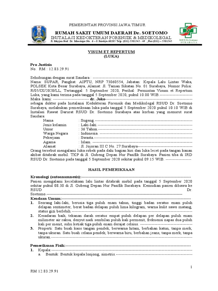 VeR Forensik Klinik KLL-edit | PDF | Bisnis | Griya & Taman