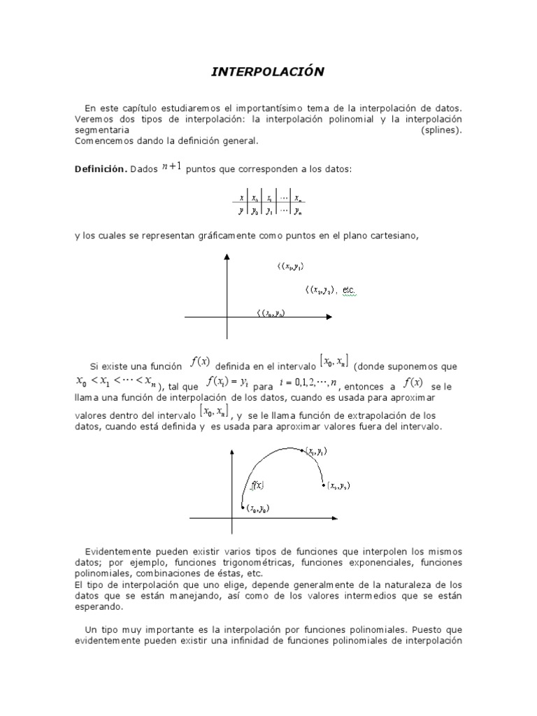 Interpolación de Datos: Polinomios y Métodos | PDF | Spline ...