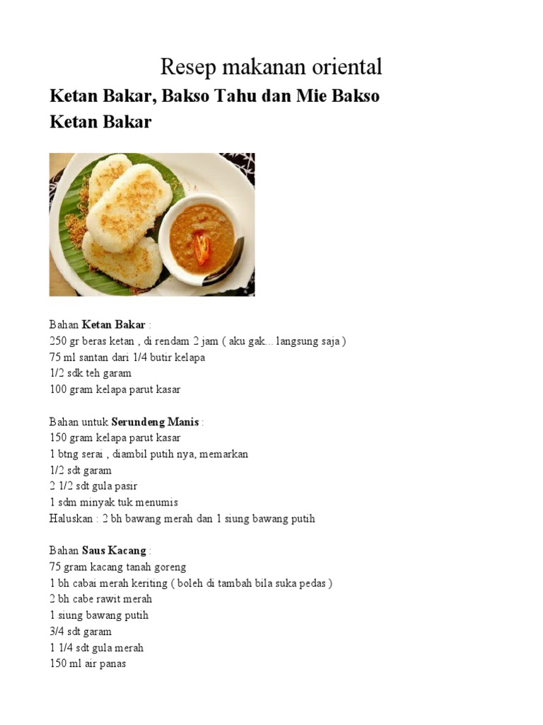 Resep Makanan Oriental Mudah dan Lezat | PDF | Memasak, Makanan ...