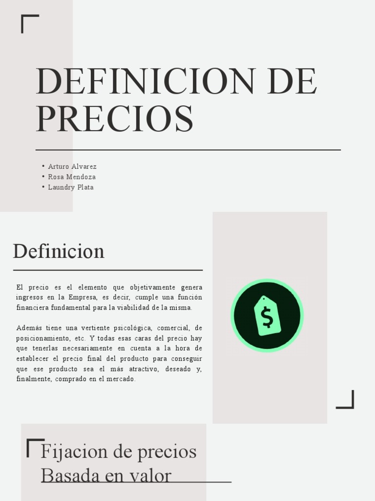 Definicion de Precios | PDF | Margen bruto | Cliente