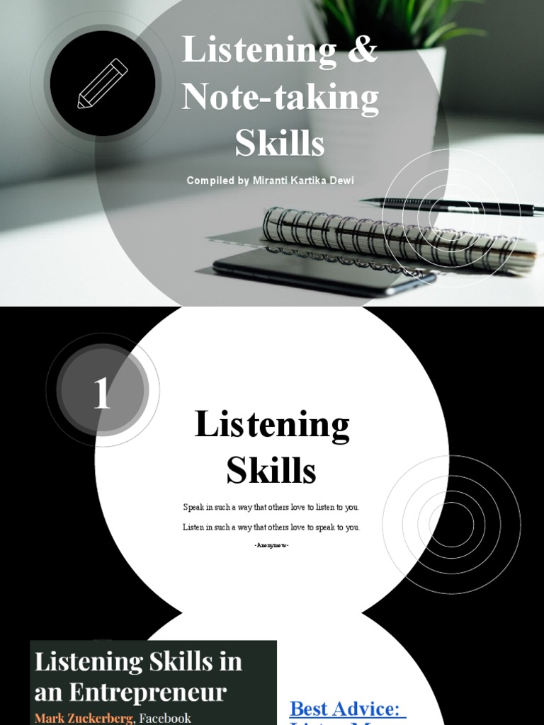 Listening and Note-Taking Skills | PDF | Lecture | Communication