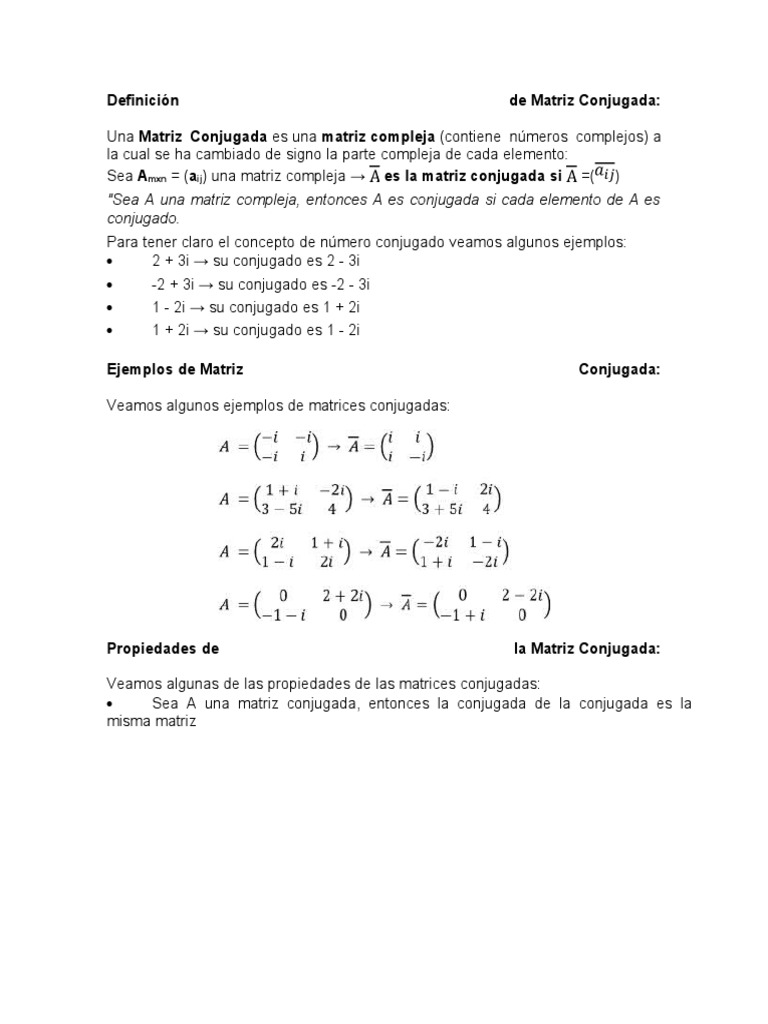 Definición de Matrices | Descargar gratis PDF | Matriz (Matemáticas ...