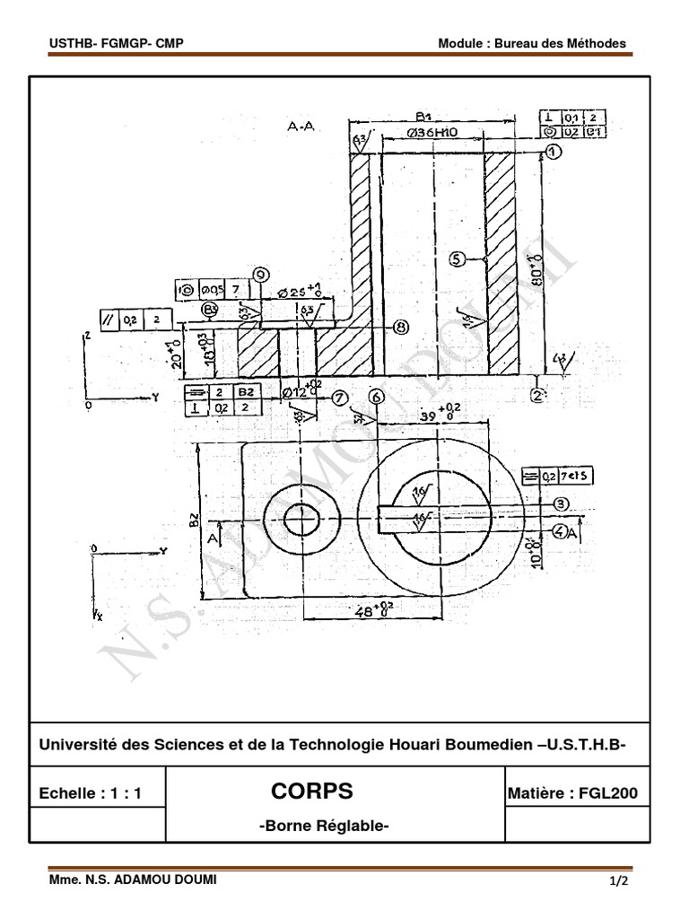 Borne Réglable Dessin Déf | PDF