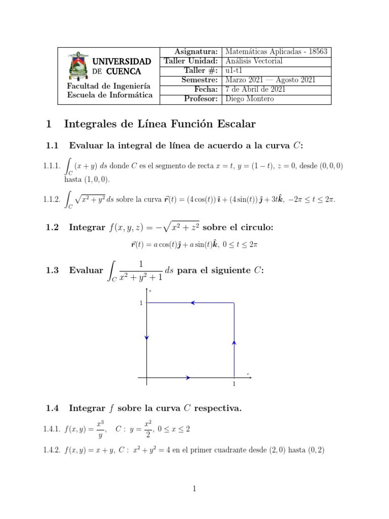 Análisis vectorial: integrales de línea, campos vectoriales y teorema fundamental de cálculo ...