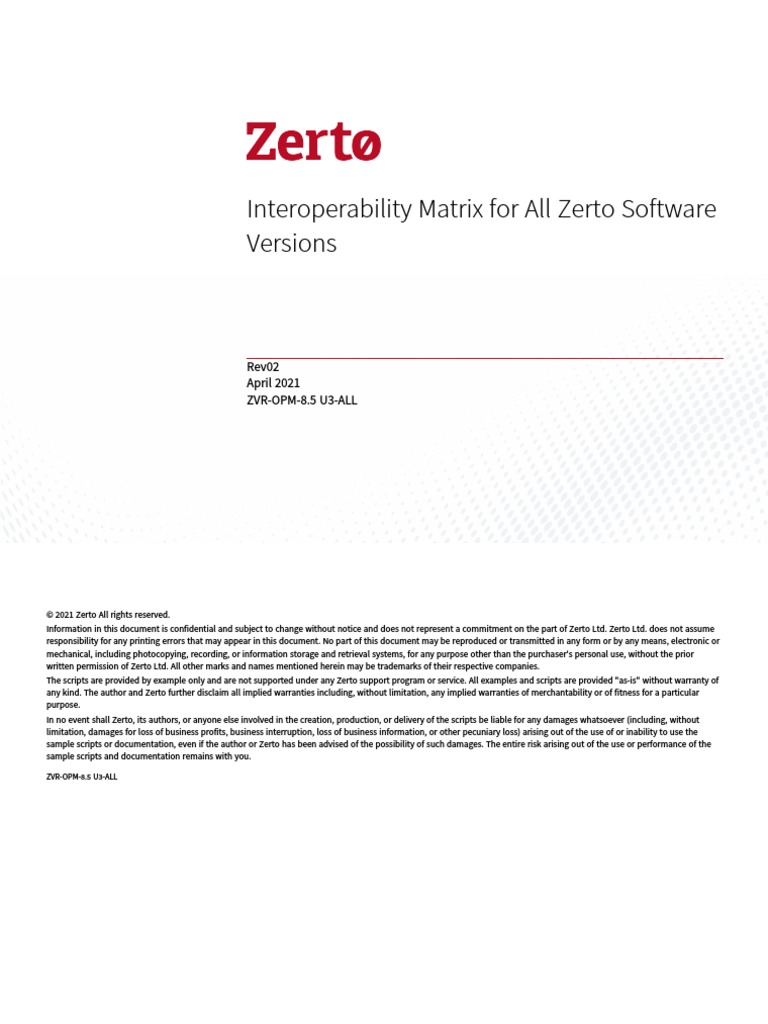 Zerto Virtual Replication Operability Matrix | PDF | Hyper V | Computer ...