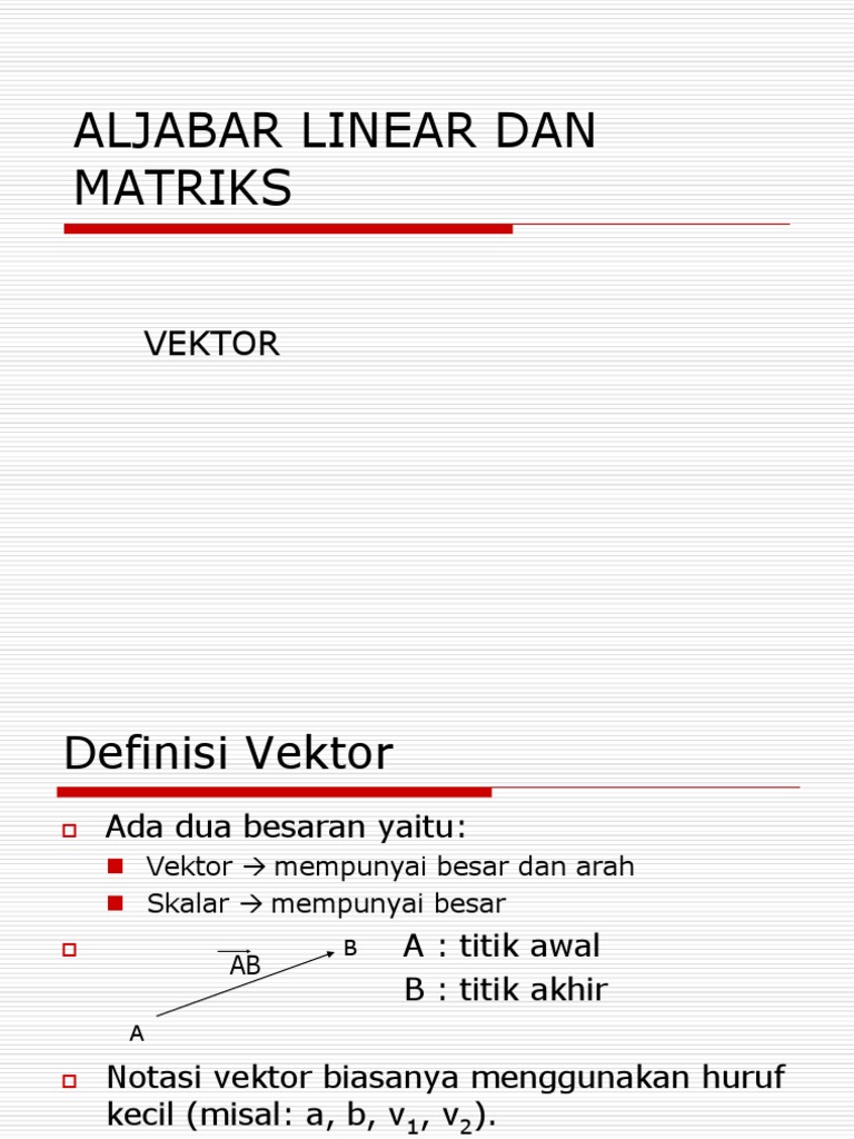Aljabar Linear Dan Matriks Vektor | PDF