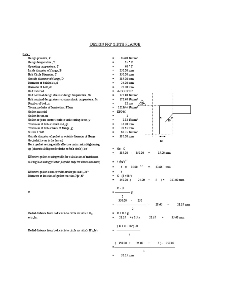 Design FRP Girth Flange | PDF | Mechanical Engineering | Applied And ...