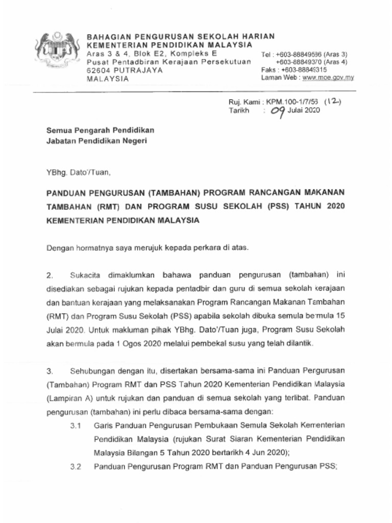 Panduan Pengurusan Program Susu Sekolah (PSS) Di Sekolah | PDF