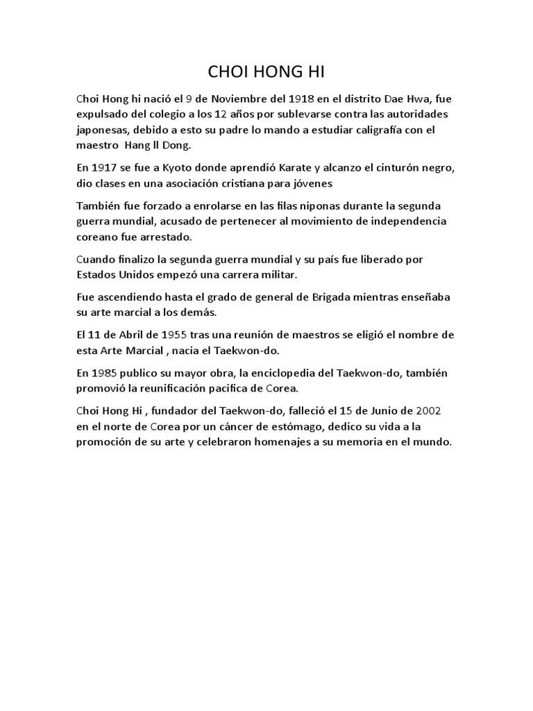 Choi Hong Hi | PDF