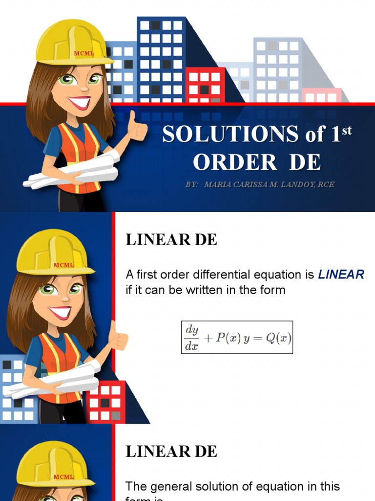 DE - p4 - Solution of 1st Order DE - Linear | PDF