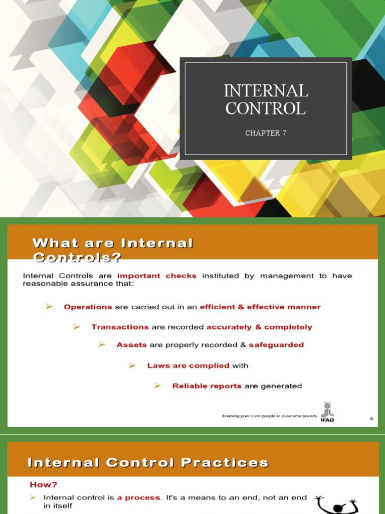 Chapter 7 - INTERNAL CONTROLS | PDF | Internal Control | Risk Assessment