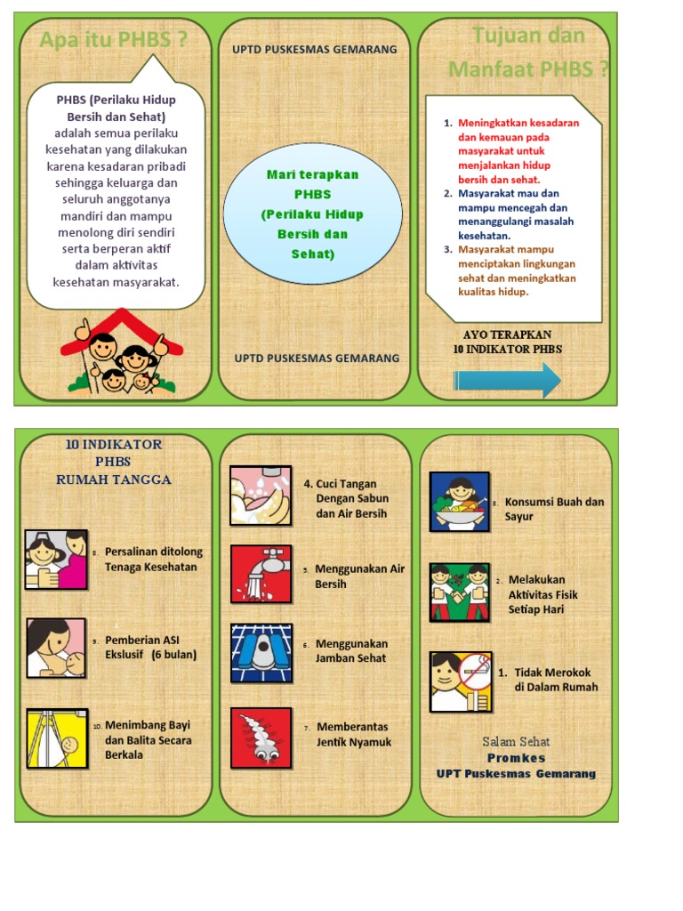 PHBS Leaflet | PDF | Kesehatan Holistik