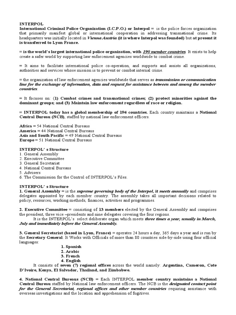 INTERPOL | PDF | Police | Crime & Violence