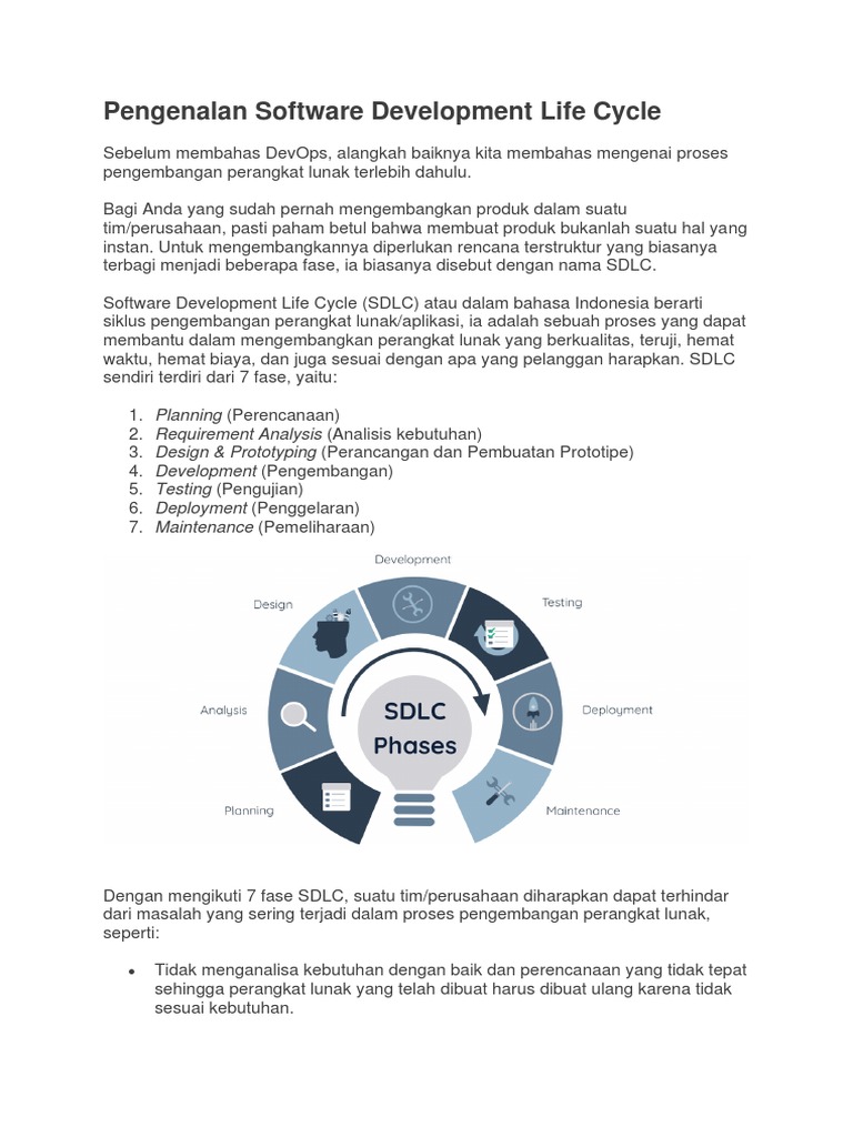 1.pengenalan Software Development Life Cycle | PDF