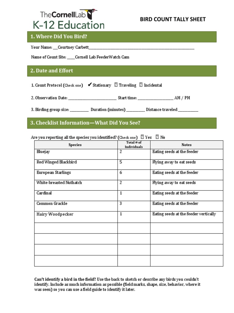 Bird-Count-Tally-Sheet | PDF