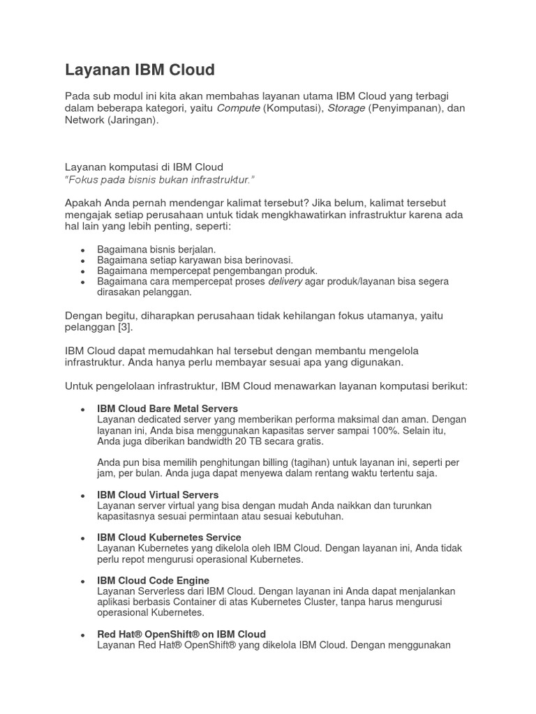 Layanan IBM Cloud | PDF