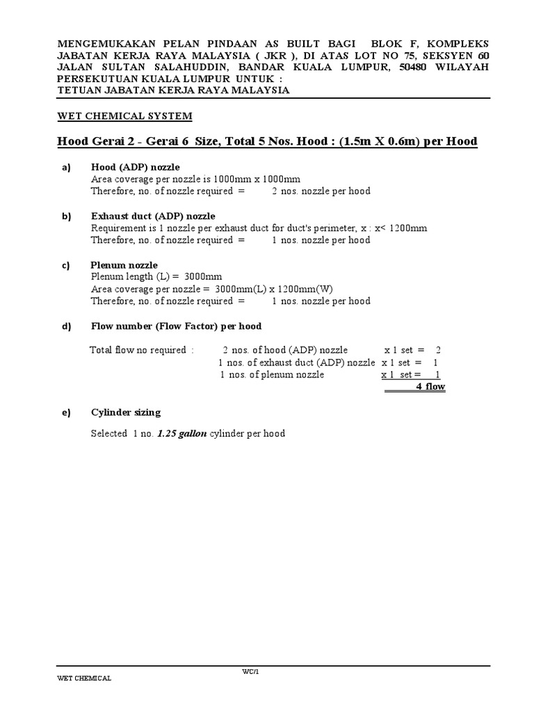 Wet Chemical System Specifications | PDF