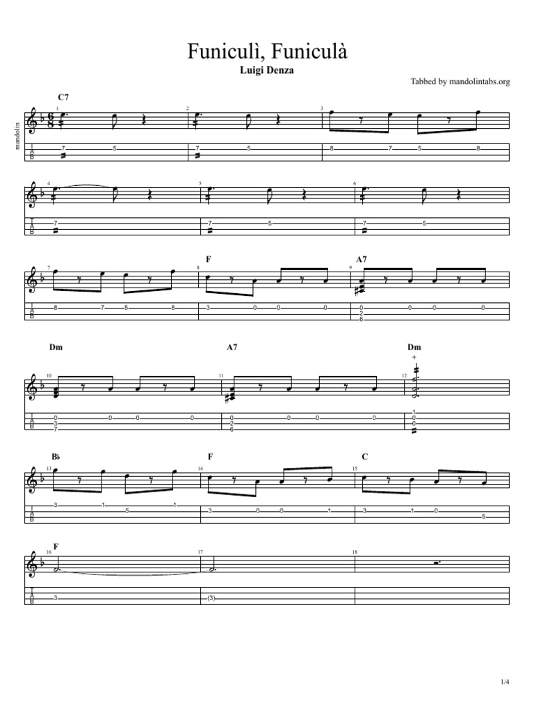Funiculì, Funiculà Score | PDF | Works About Italy | Compositions