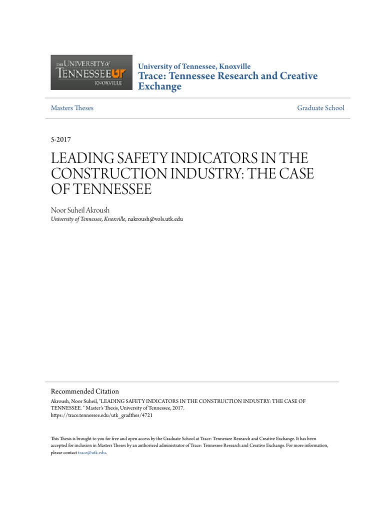 Leading Safety Indicators in The Construction Industry - The Case | PDF ...