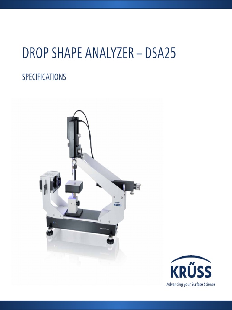Drop Shape Analyzer - Dsa25: Specifications | PDF | Metrology | Applied ...