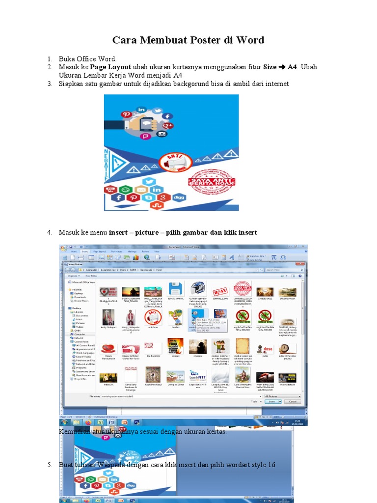 Cara Membuat Poster Di Word | PDF