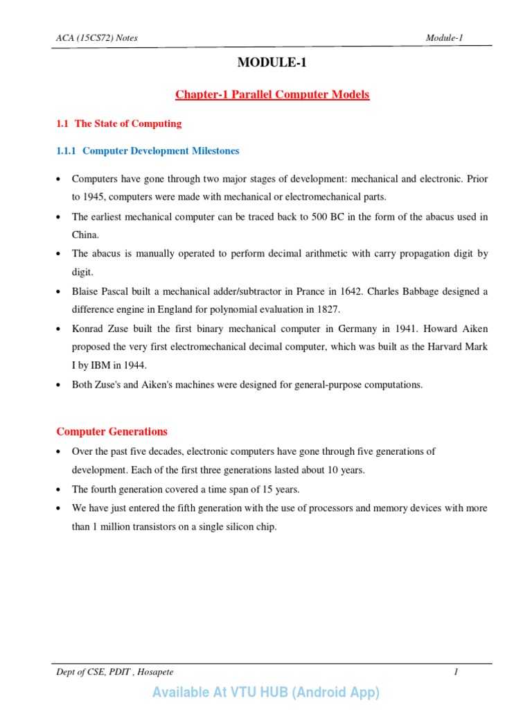 Module-1: Chapter-1 Parallel Computer Models | PDF | Parallel Computing | Central Processing Unit