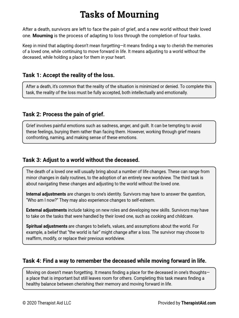 Tasks of Mourning | PDF
