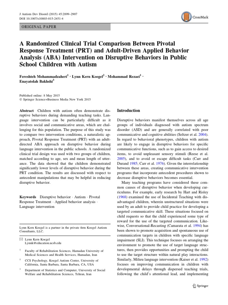 A Randomized Clinical Trial Comparison Between Pivotal Response ...