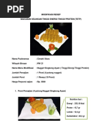 CONTOH Menu Atlet | PDF