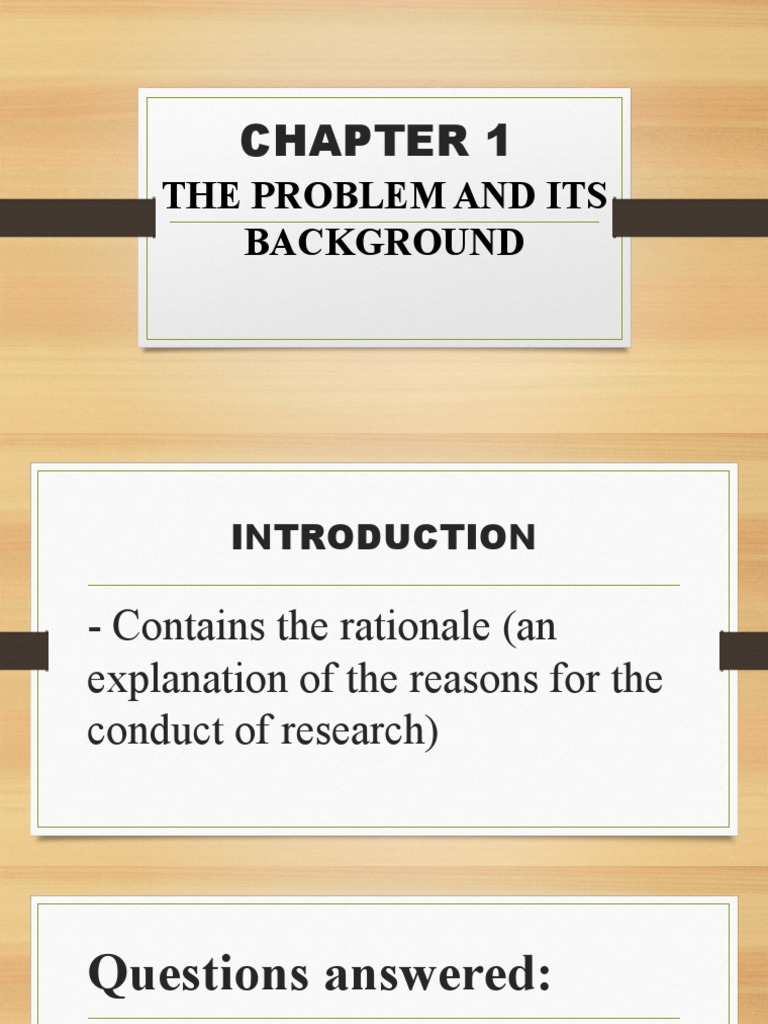 The Problem and Its Background | PDF | Knowledge | Behavior Modification