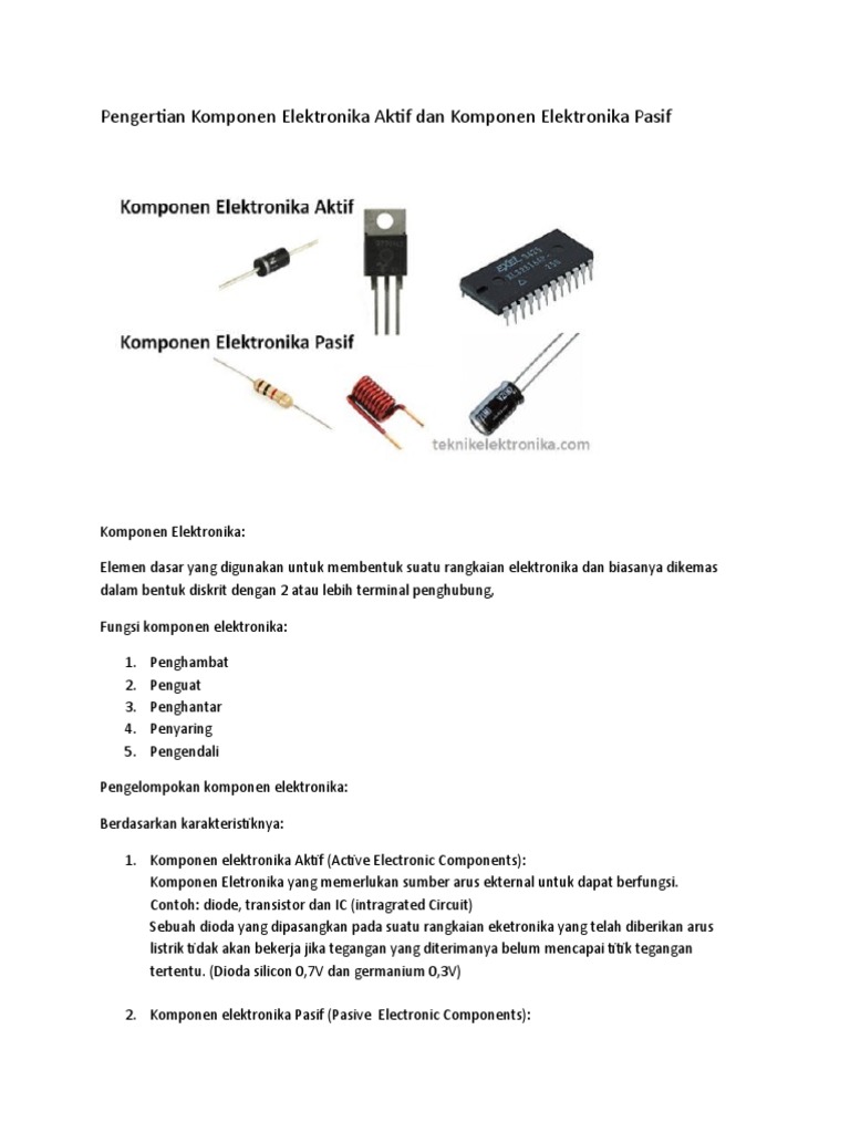 Komponen Elektronika Aktif dan Pasif | PDF