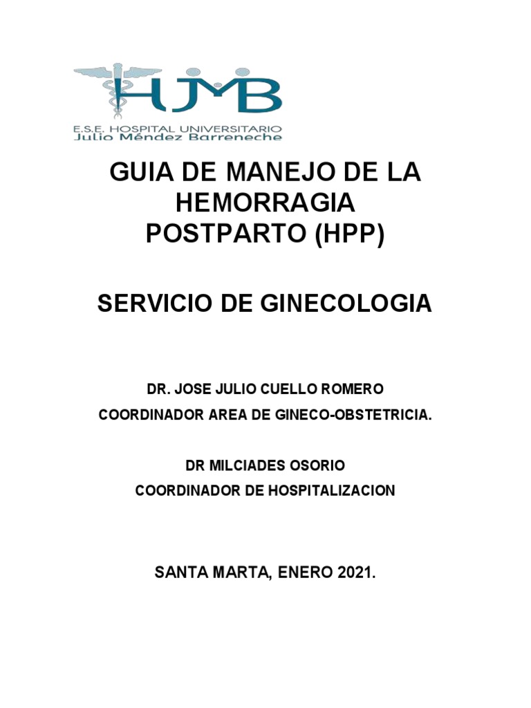 Guia Hemorragia Postparto-1 | PDF | Muerte materna | Parto