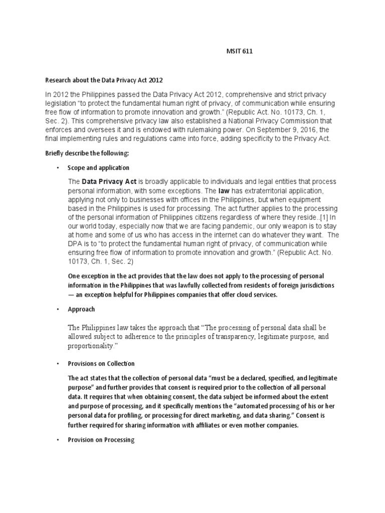 Overview of the Data Privacy Act 2012 | PDF | Consent | Common Law