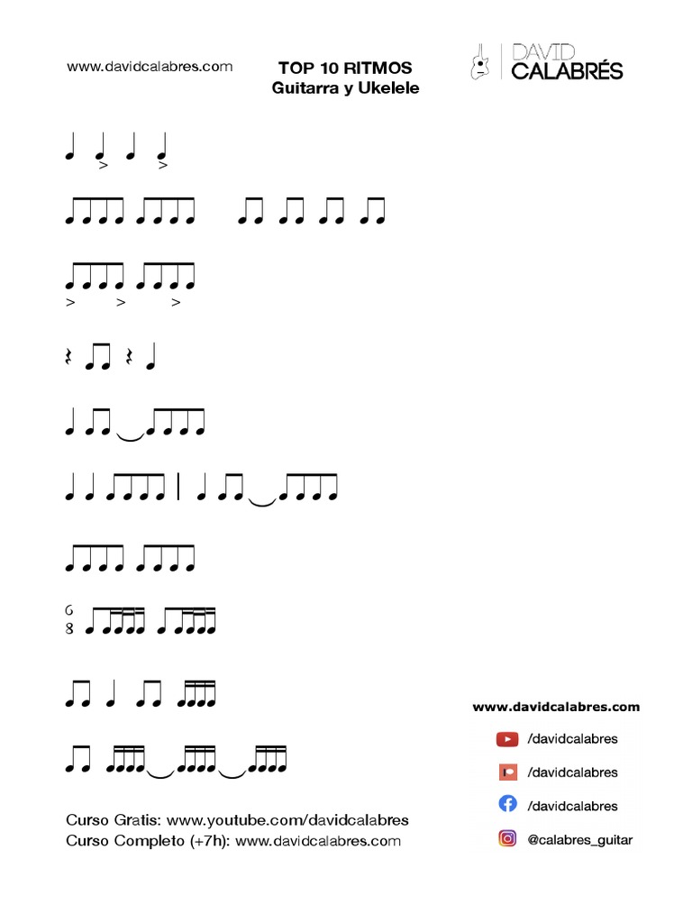 TOP 10 Ritmos Guitarra y Ukelele | PDF