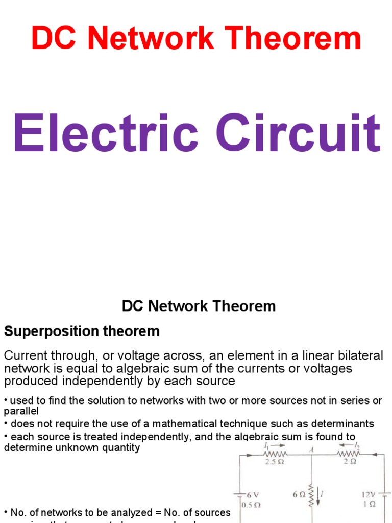 Network Theorems Pdf Electrical Network Electricity