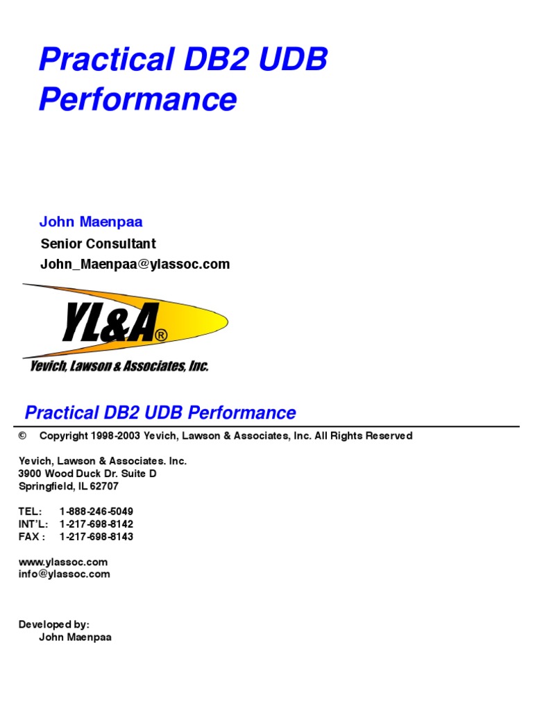 Practical Db2 Udb Performance Pdf Ibm Db2 Sql