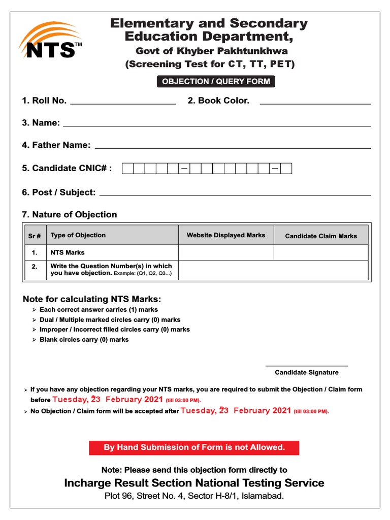 Objection Form