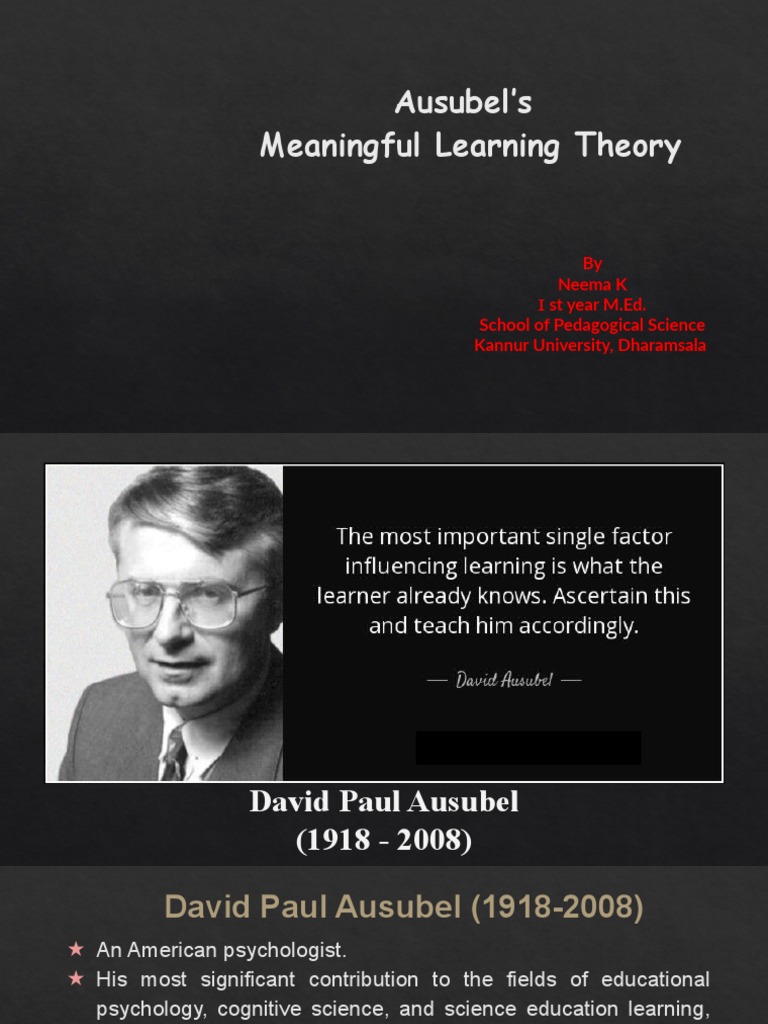 Ausubel | PDF | Learning Theory (Education) | Concept