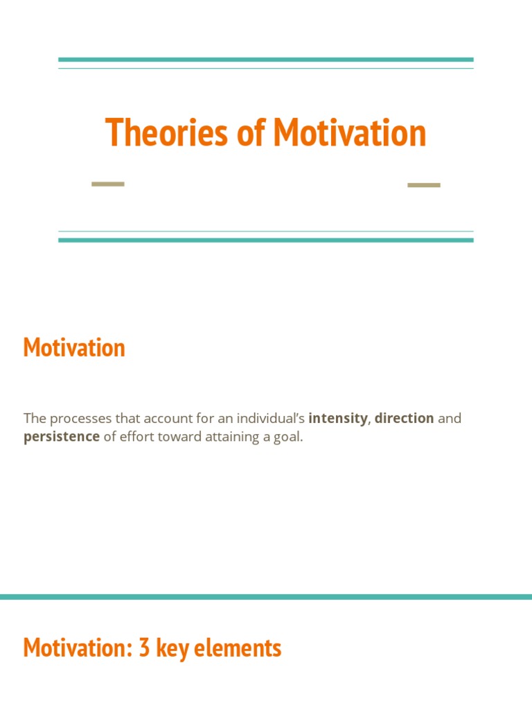 Theories of Motivation | PDF | Motivation | Motivational