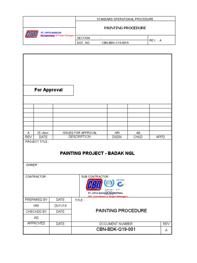 CBN Surface Preparation and Painting Procedure | PDF | Paint | Abrasive