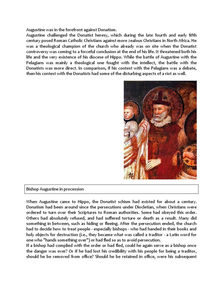Augustine Was in The Forefront Against Donatism | PDF | Augustine Of ...