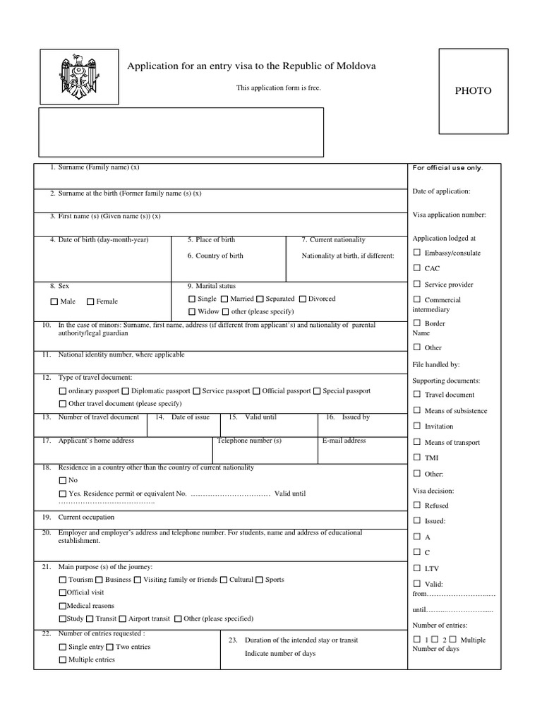 Visa Application Form | PDF | Travel Visa | Passport