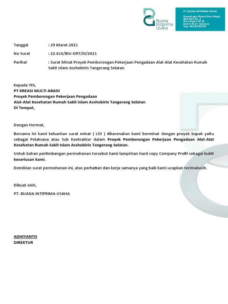 Surat Minat | PDF