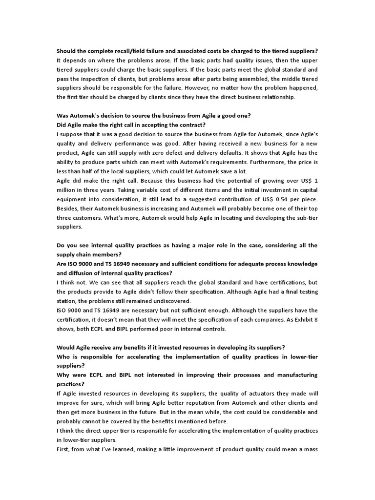 Agile Electric | PDF | Agile Software Development | Supply Chain