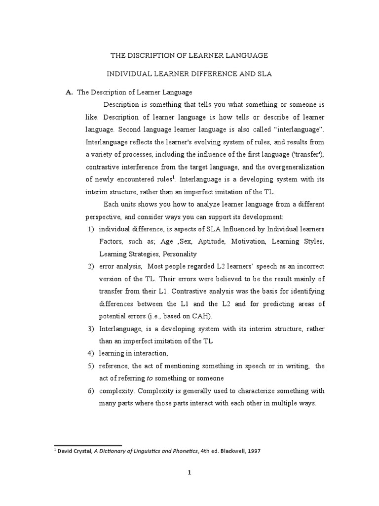 Understanding Learner Language Dynamics | PDF | Second Language ...